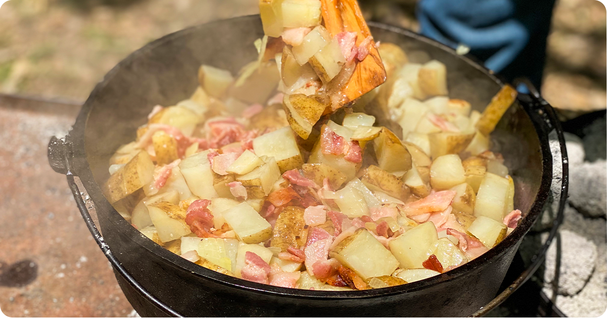 Easy, Cheesy Dutch Oven Potatoes | IFA's Helping to Grow Blog